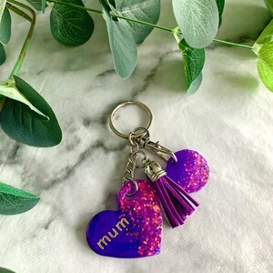 Personalised Mum Keyring Heart and Trolley Coin Keychain // Custom ...