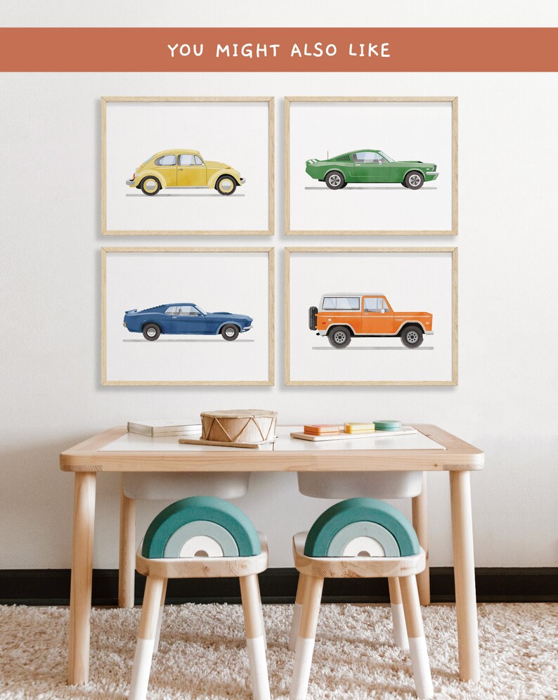 Retro Sports Car Print Automobile Wall Art Muscle Car - Etsy