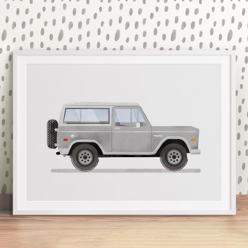 Set of 6 Vehicle Prints, Printable Set, Boys Room Decor, Retro Car ...
