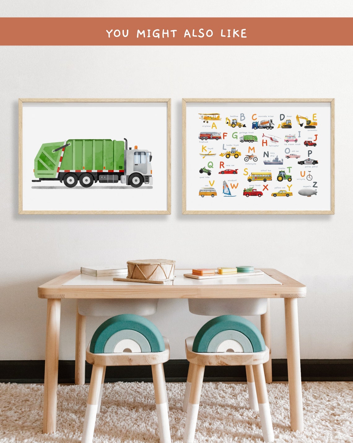 Transportation Alphabet Print Car ABC Vehicle Letters Art - Etsy
