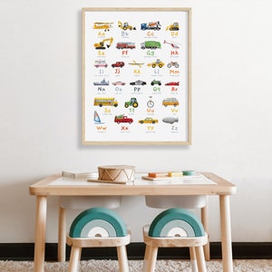 Transportation Alphabet Print, Car ABC, Letters Wall Art, Classroom ...