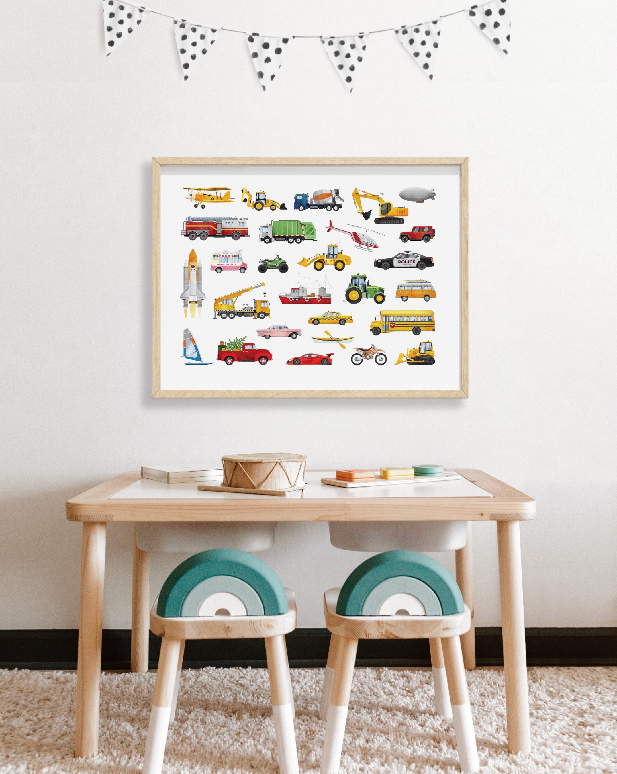 Vehicles Wall Art, Transportation Printable, Car Art Poster ...