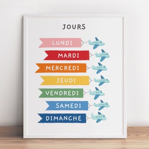 Days Vehicle Posters, Playroom Learning Prints, Home School Printable ...