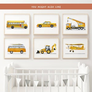 School Bus Print, Transportation Art, Car Art Decor, Printable ...