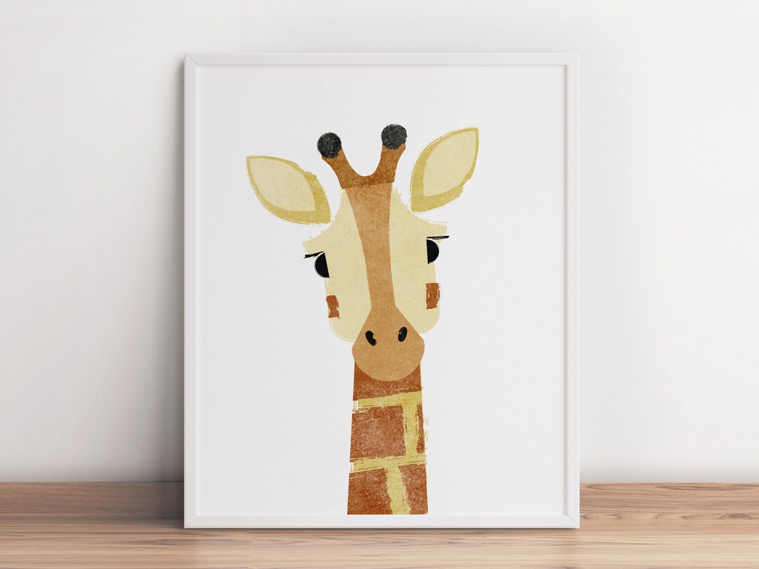 Giraffe Print, Baby Animal Wall Art, Safari Nursery Decor, Kids Gallery ...