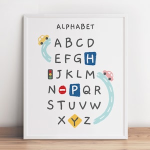 ABC Vehicle Posters, Playroom Learning Prints, Home School Printable ...