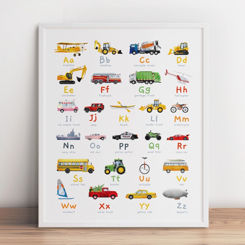 Transportation Alphabet - Etsy