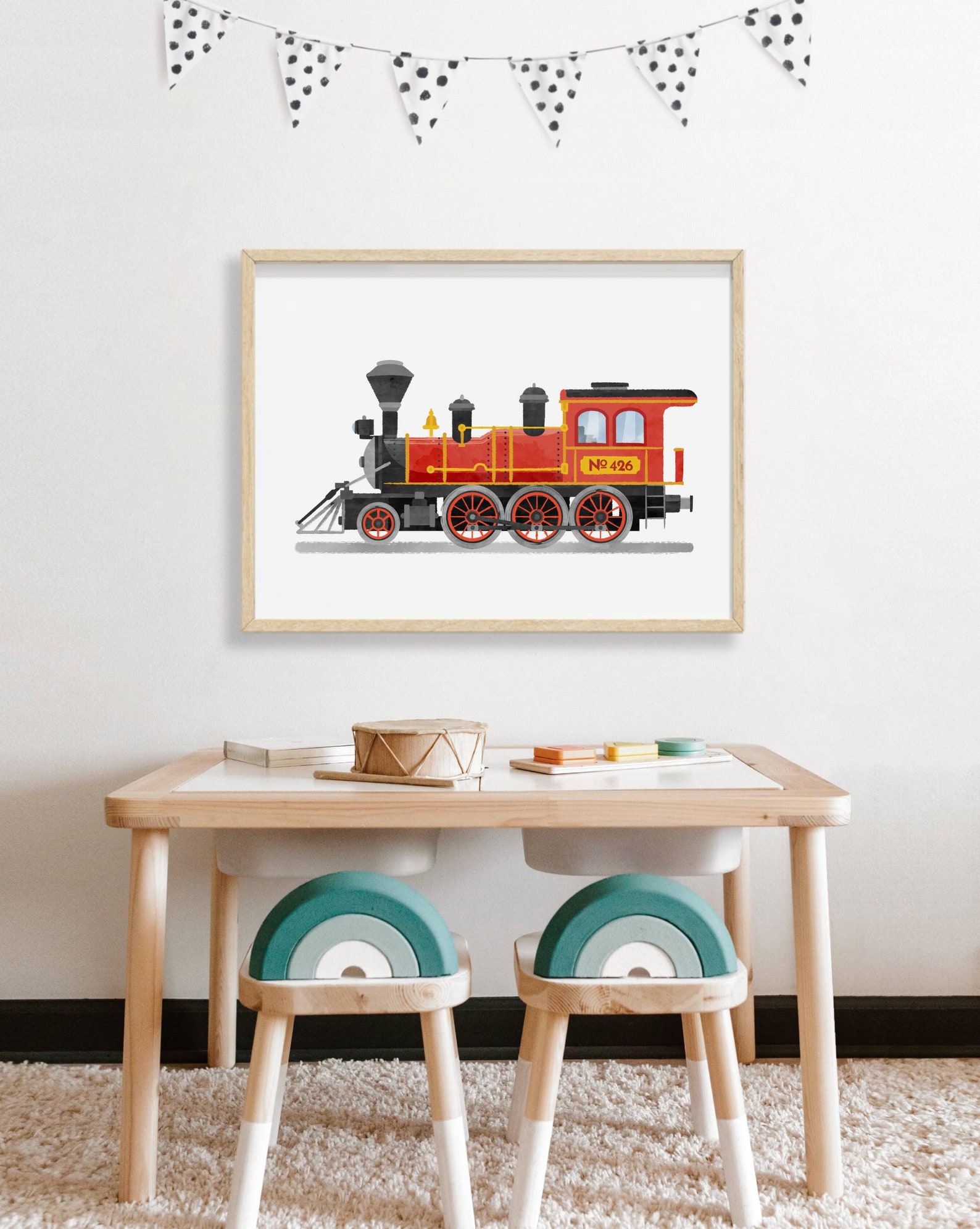Locomotive Print, Train Printable Decor, Railroad Art, Steam Engine Art ...