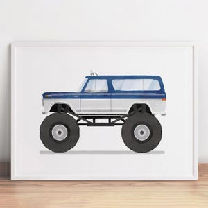 Set of 6 Monster Truck Vehicle Prints, Boys Room Decor, Kids Room Decor ...