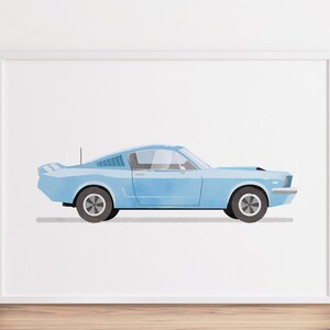 Set of 6 Vintage Baby Blue Vehicle Prints, Boys Room Decor, Retro Car ...