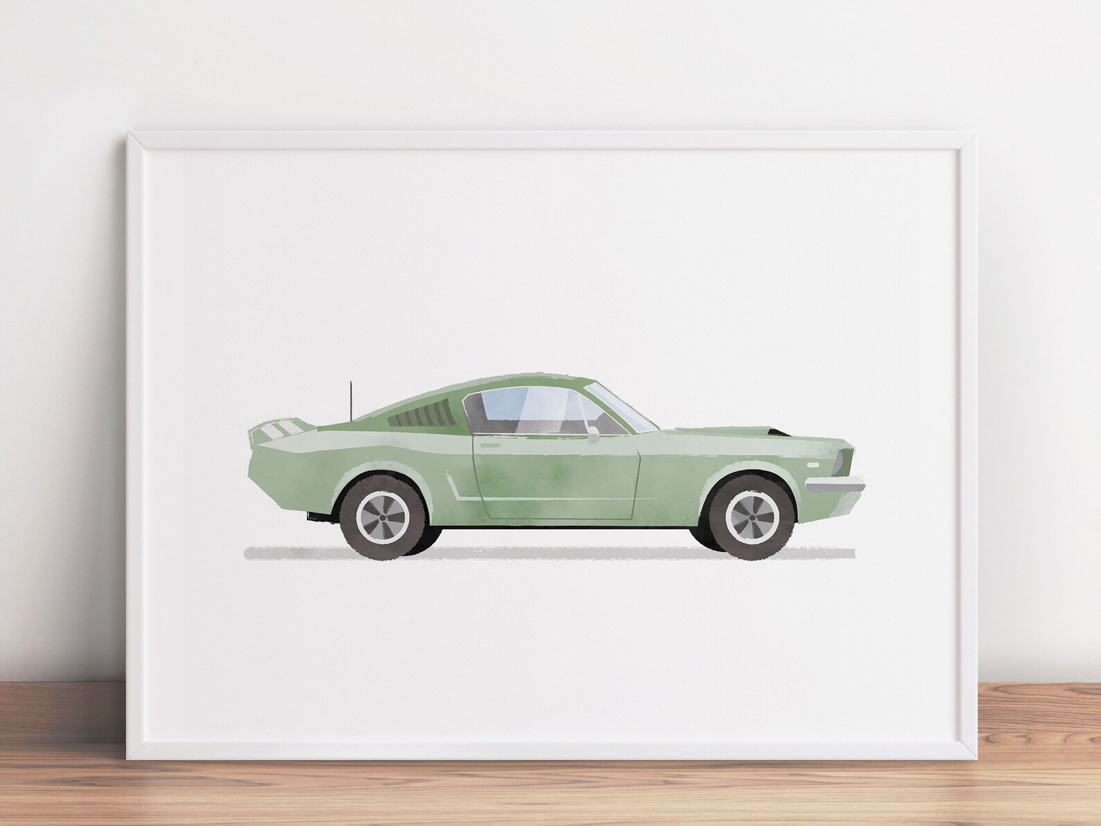 Set of 6 Vintage Sage Green Vehicle Prints, Boys Room Decor, Retro Car ...