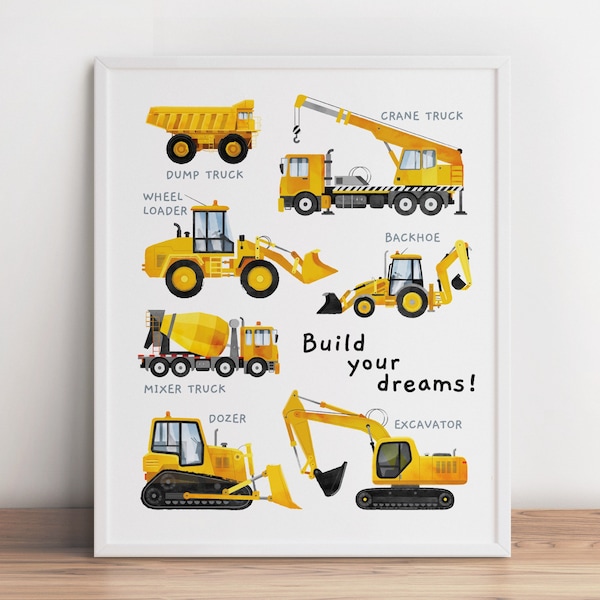 Construction Machinery Poster - Etsy
