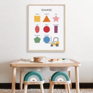 Set of 6 Educational Vehicle Posters, Playroom Learning Prints, Home ...