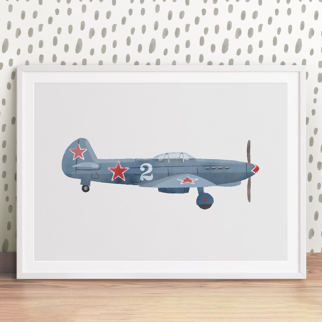 Pale Blue Airplane Print, Aircraft Art, Plane Printable, Aviation ...