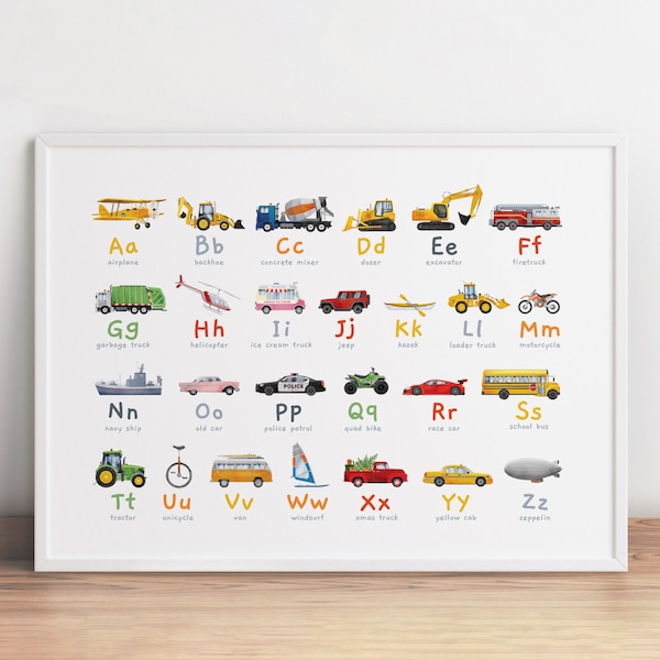 Transportation Alphabet - Etsy