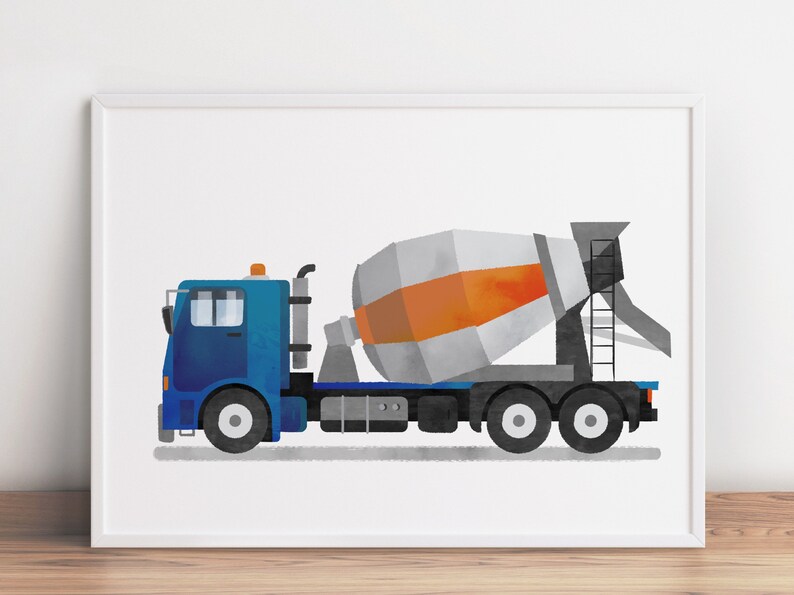 Set of 9 Vehicle Prints Construction Wall Art Transportation - Etsy