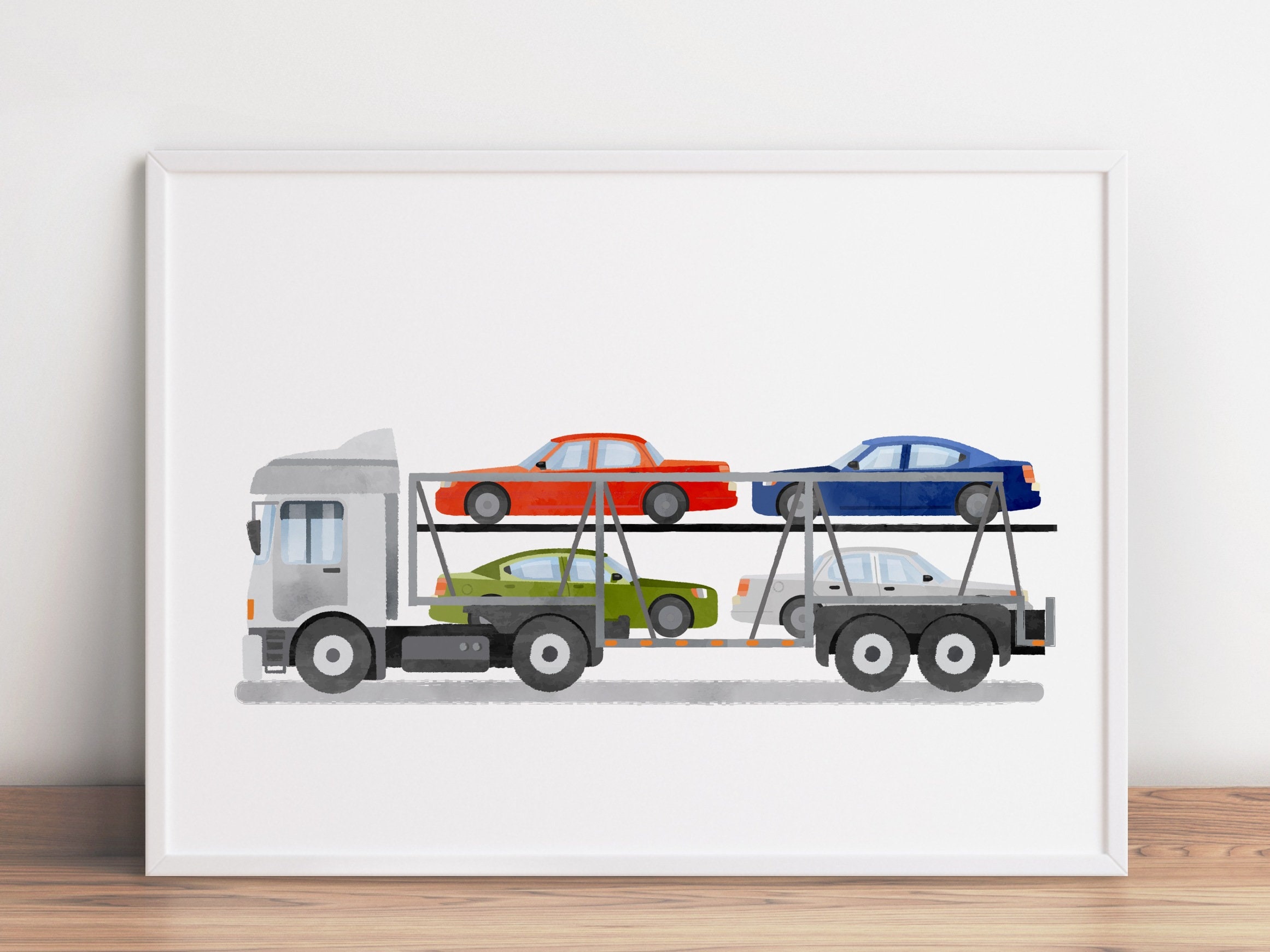 Car Carrier Print Transportation Printable Art Truck Print - Etsy