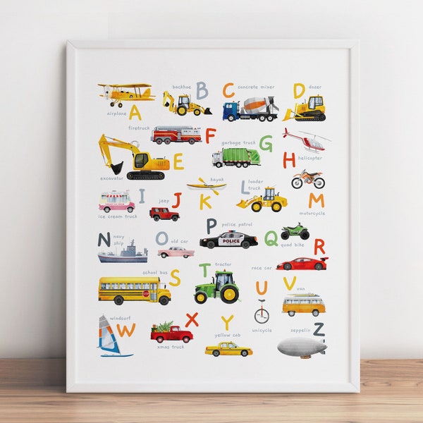 Transportation Alphabet - Etsy