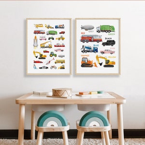 Vehicles Wall Art, Transportation Printable, Car Art Poster ...