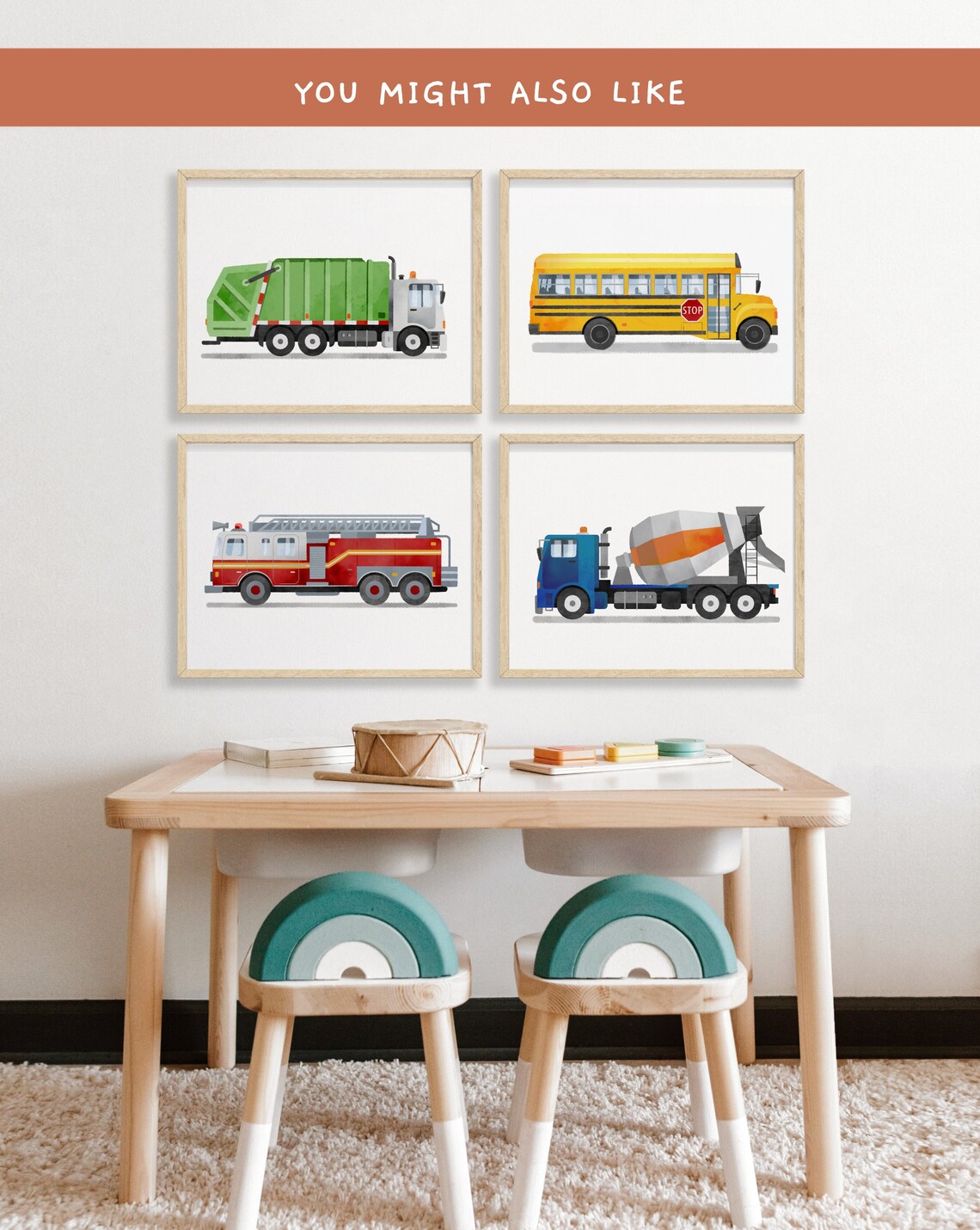 School Bus Print Transportation Art Car Art Decor Printable | Etsy