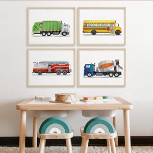 School Bus Print, Transportation Art, Car Art Decor, Printable ...