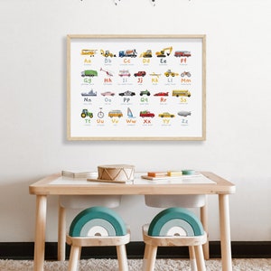 Transportation Alphabet Print, Car ABC, Letters Wall Art, Classroom ...