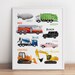 Set of 6 Educational Vehicle Posters, Playroom Learning Prints, Home ...