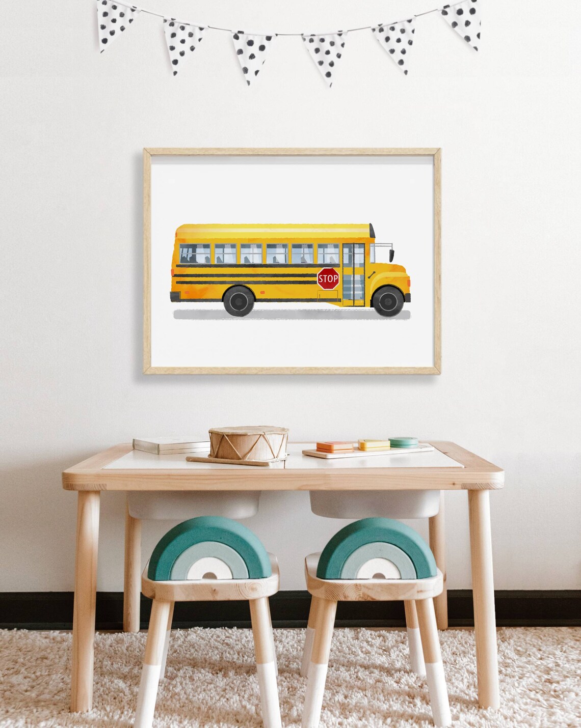 School Bus Print Transportation Art Car Art Decor Printable - Etsy