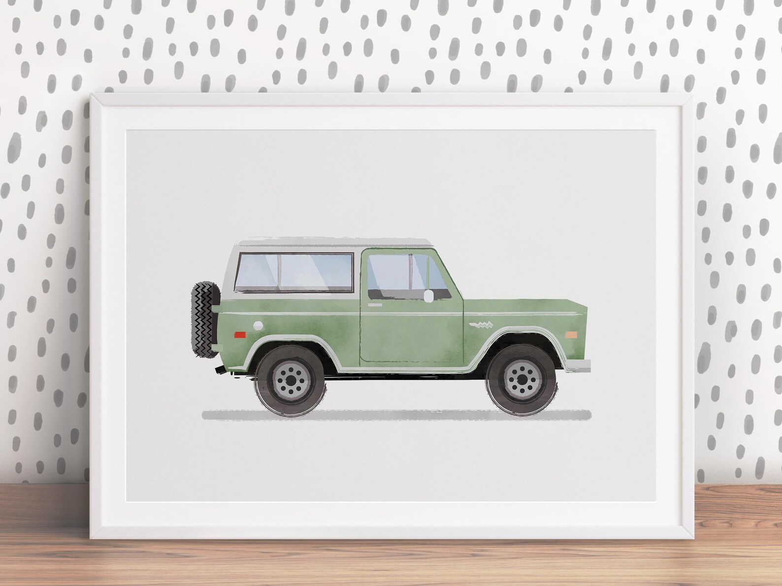 Set of 6 Sage Green Vehicle Prints, Boys Room Decor, Retro Car Prints ...