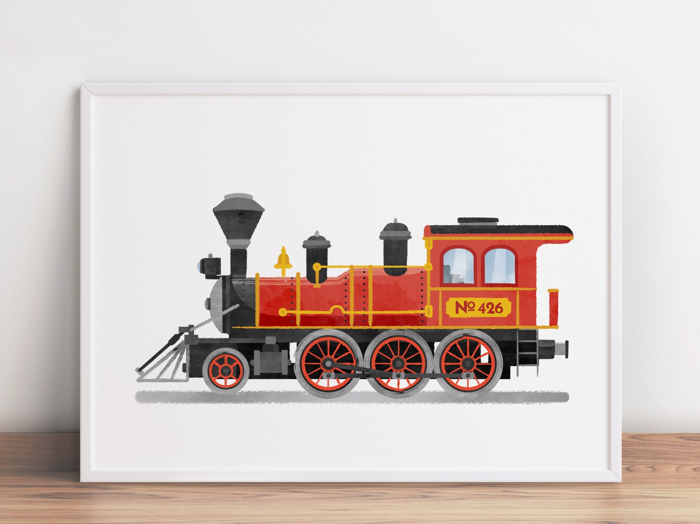 Locomotive Print Train Printable Decor Railroad Art Steam - Etsy