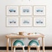 Set of 6 Vintage Baby Blue Vehicle Prints, Boys Room Decor, Retro Car ...