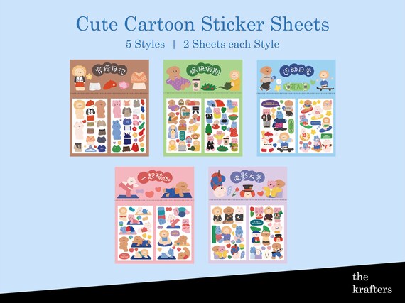 Cute Korean Sticker Sheet 2 Paper & Party Supplies etna.com.pe