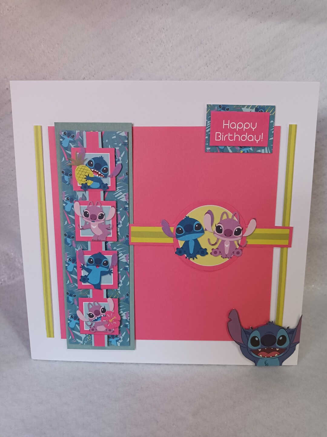 8 X 8 Lilo and Stitch Happy Birthday Card - Etsy