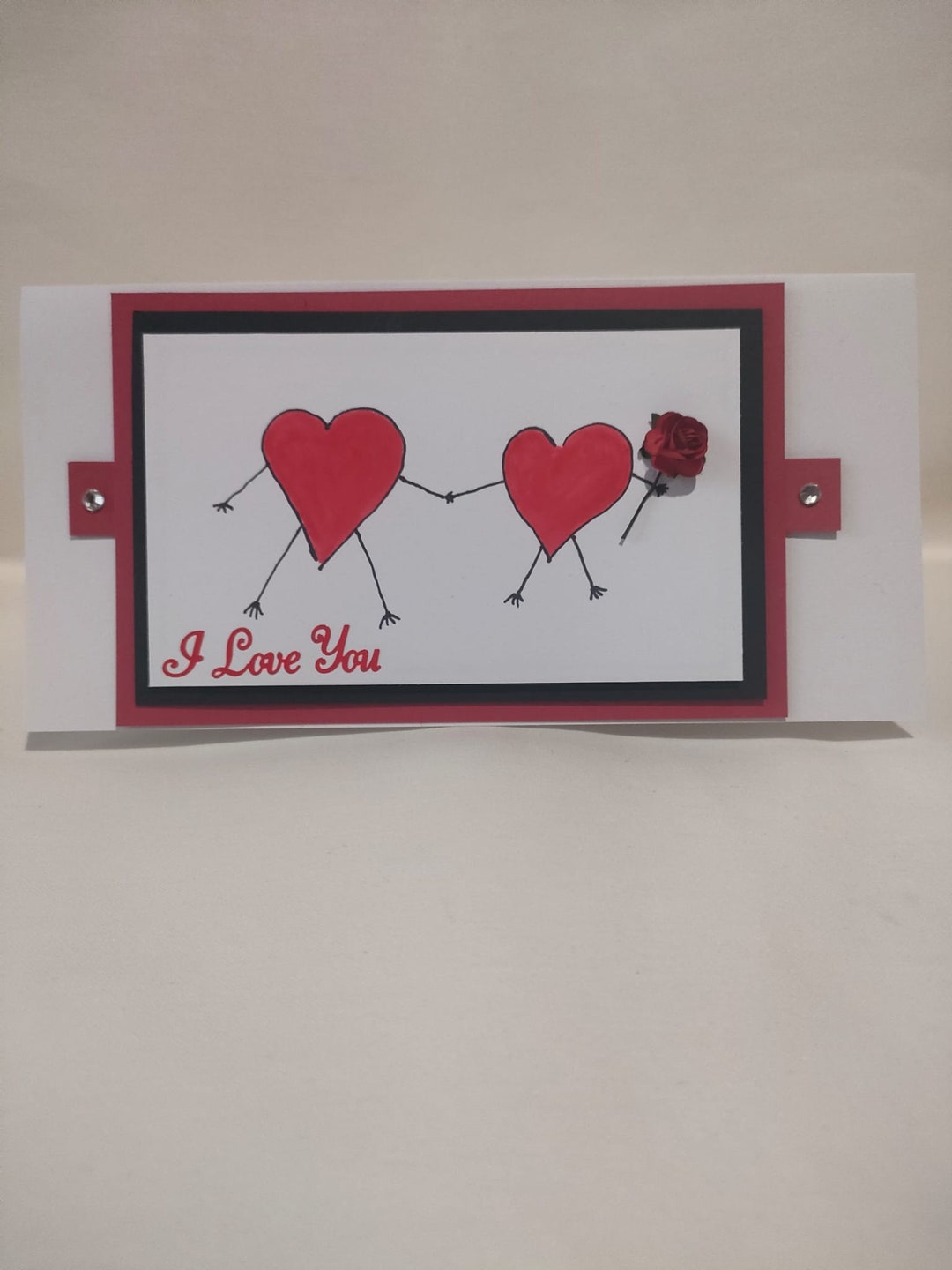 I Love You Walking Hearts Dl Card - Etsy UK