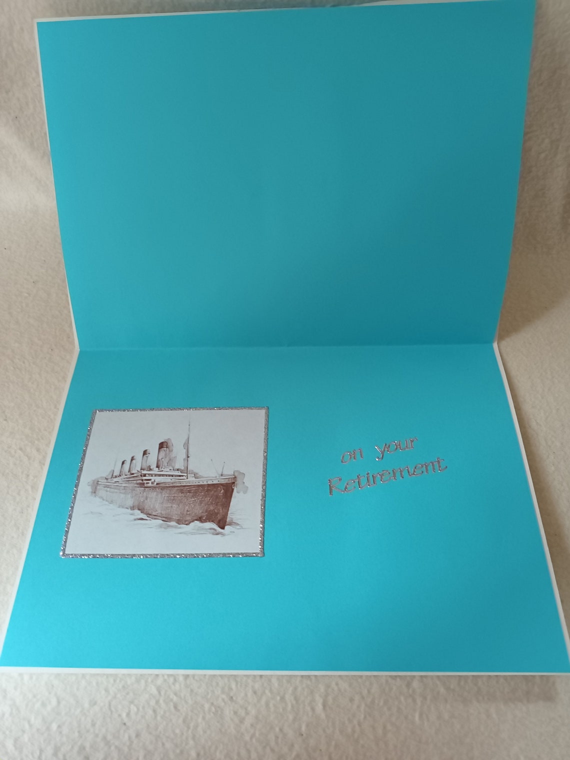 Blue and Silver Ship Retirement Card - Etsy