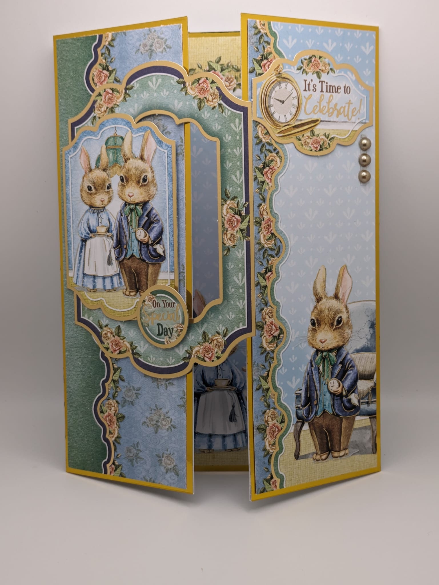 Woodland Bunny Gate Fold Card - Etsy