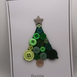 Button Christmas Tree Cards - Etsy
