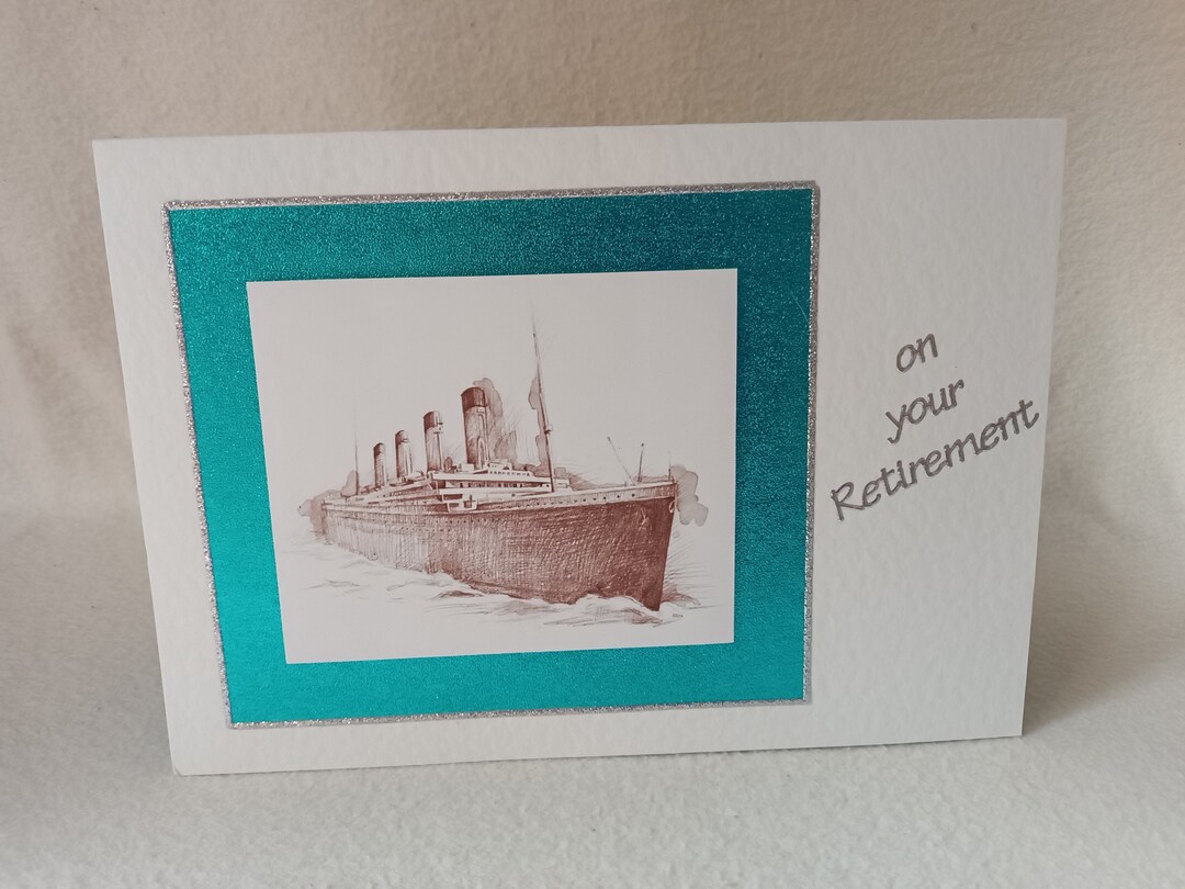 Blue and Silver Ship Retirement Card - Etsy