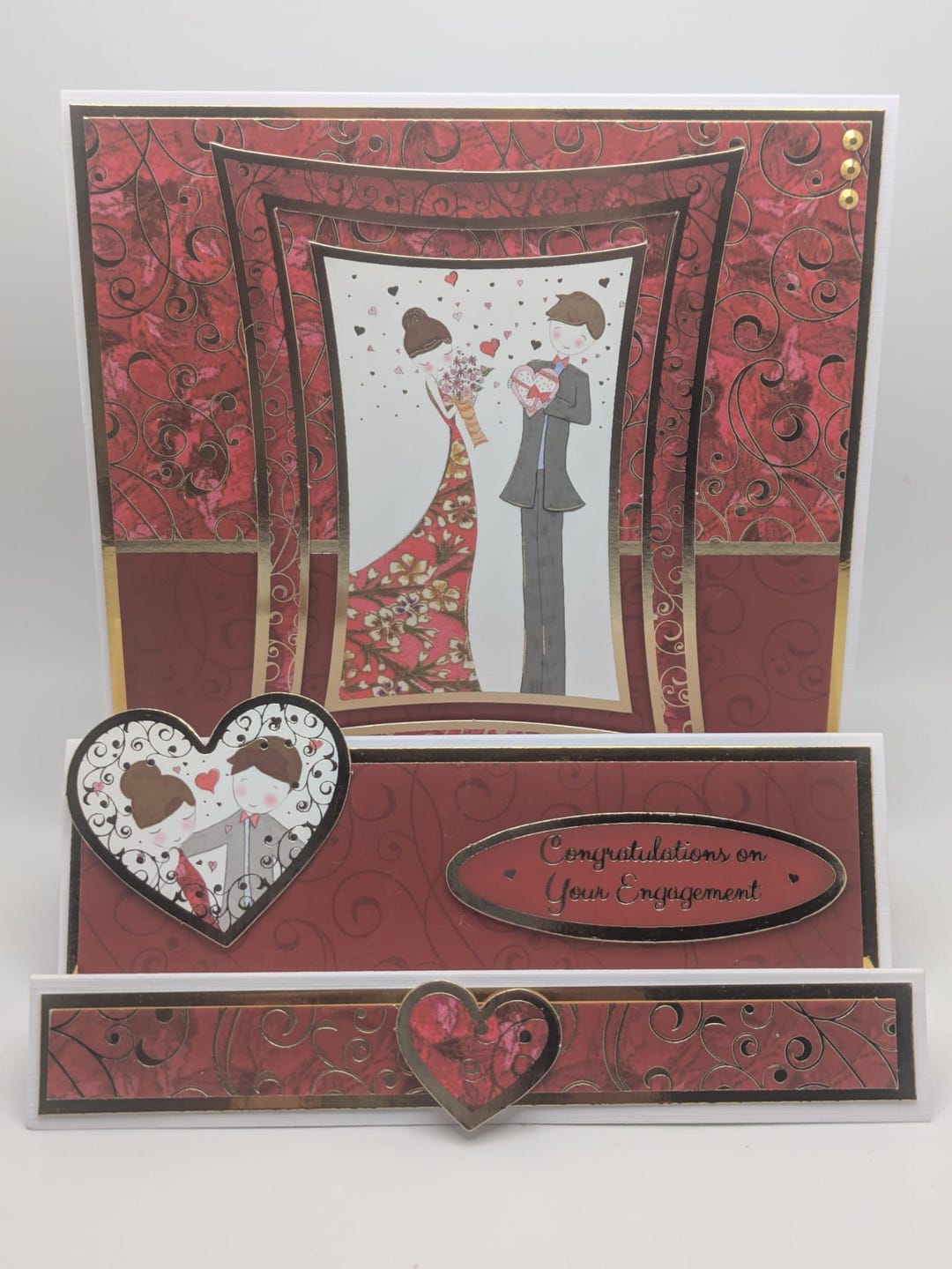 Couples Engagement Double Stepper Card - Etsy