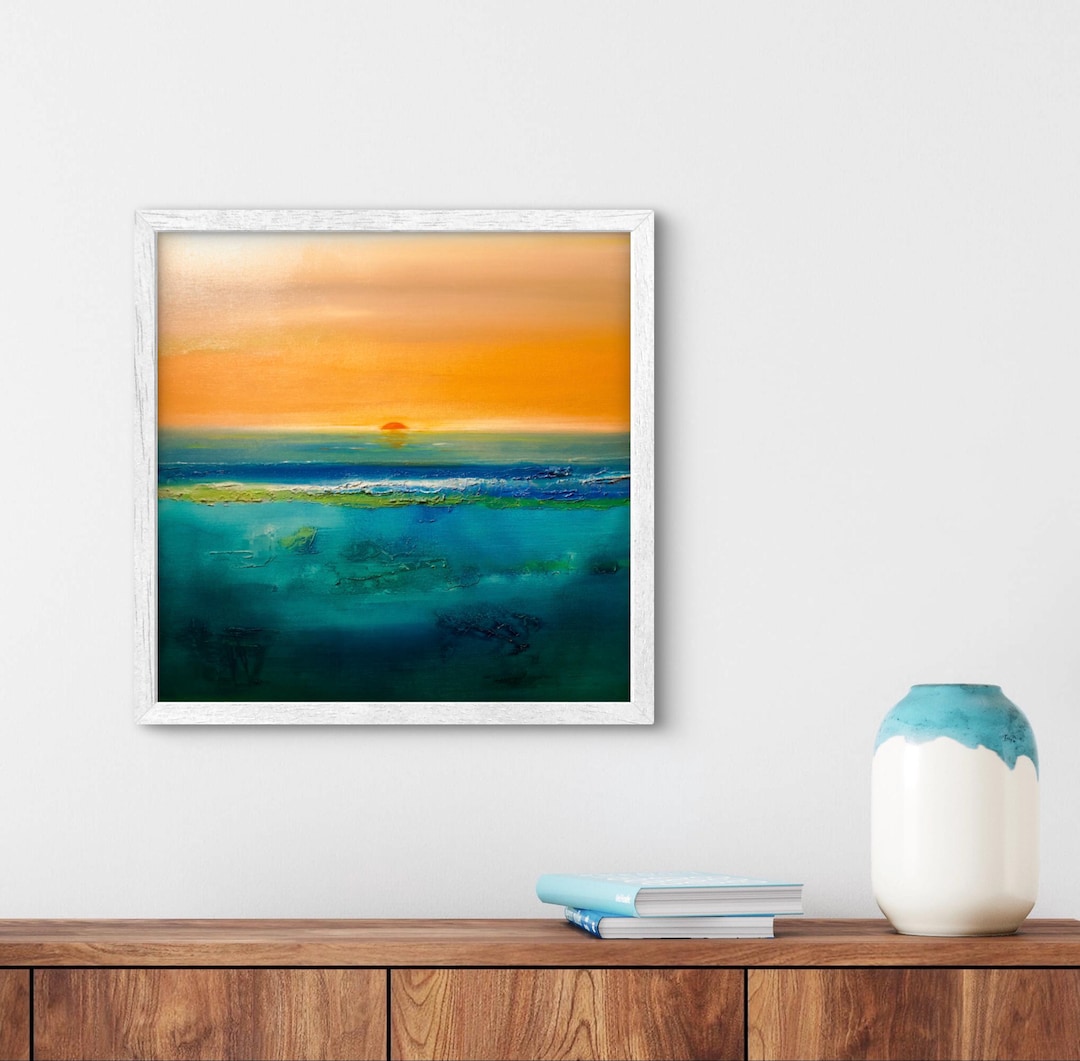 Stunning Ocean Sunrise Art, Modern Beach Prints, Coastal Home Decor ...