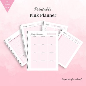 Pink Printable Planner, Undated Planner, Planner Inserts, Life ...
