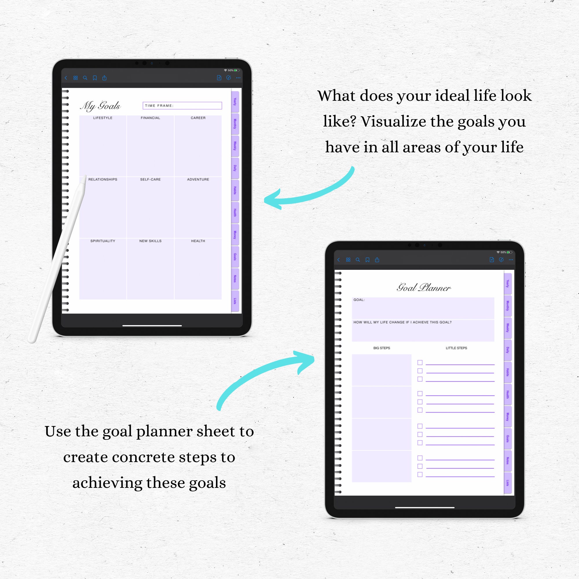 Classic Purple Watercolor Digital Planner, iPad Planner, Undated ...