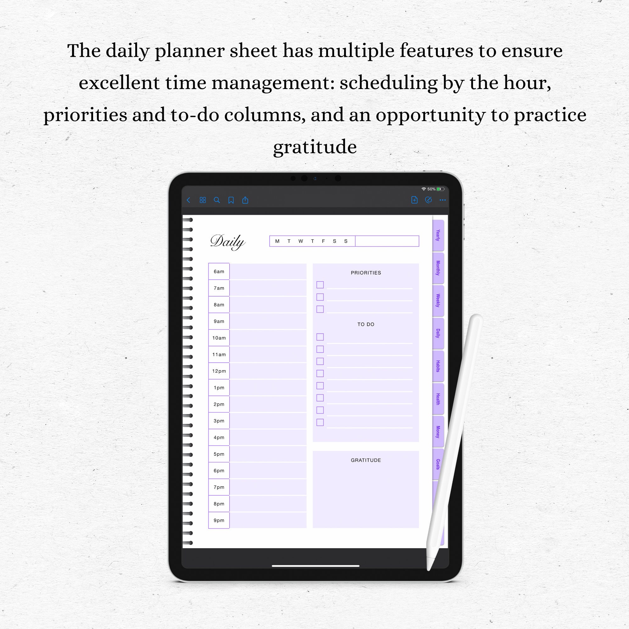 Classic Purple Watercolor Digital Planner, iPad Planner, Undated ...