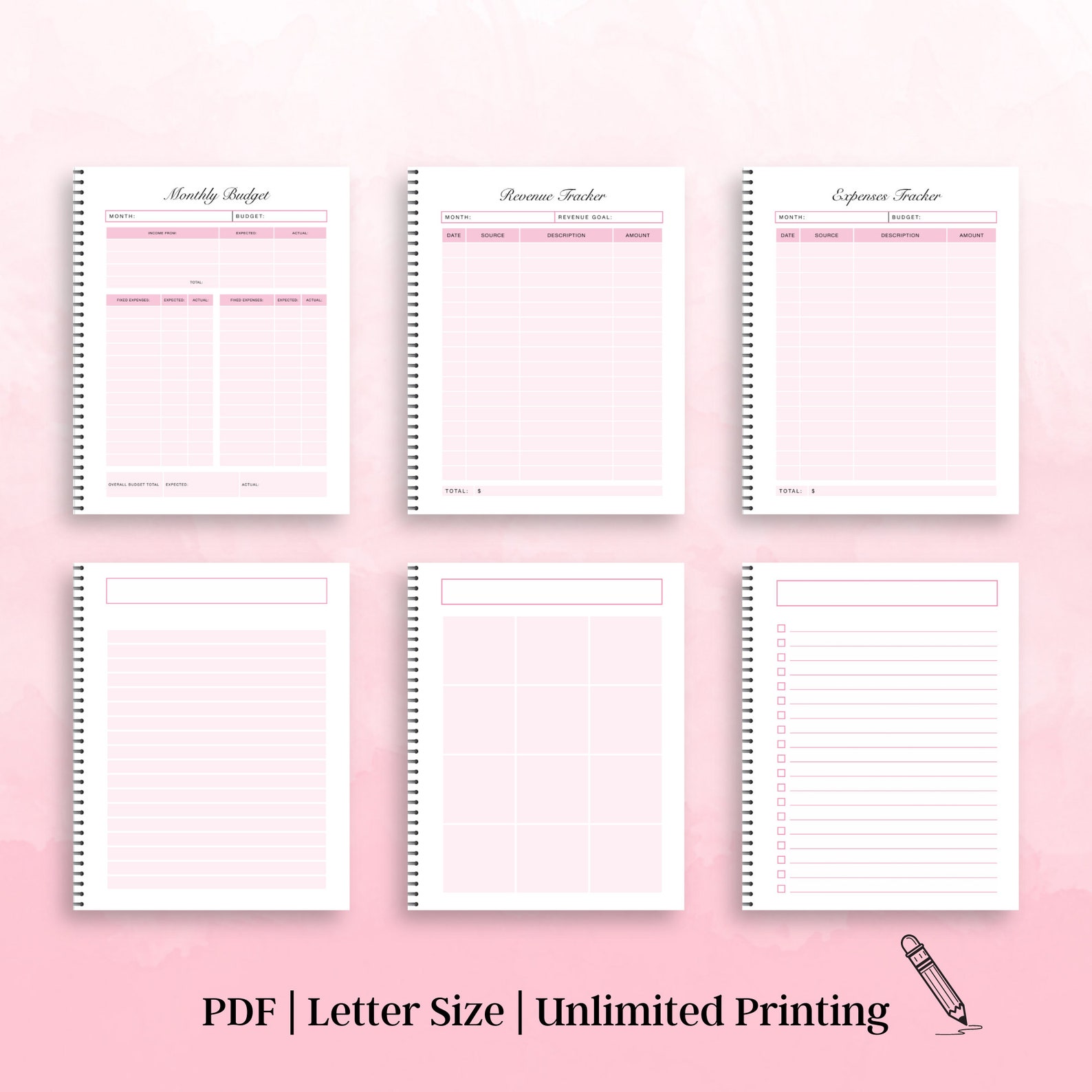 Pink Printable Planner, Undated Planner, Planner Inserts, Life ...
