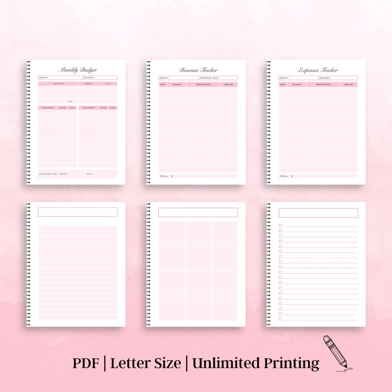 Pink Printable Planner, Undated Planner, Planner Inserts, Life ...