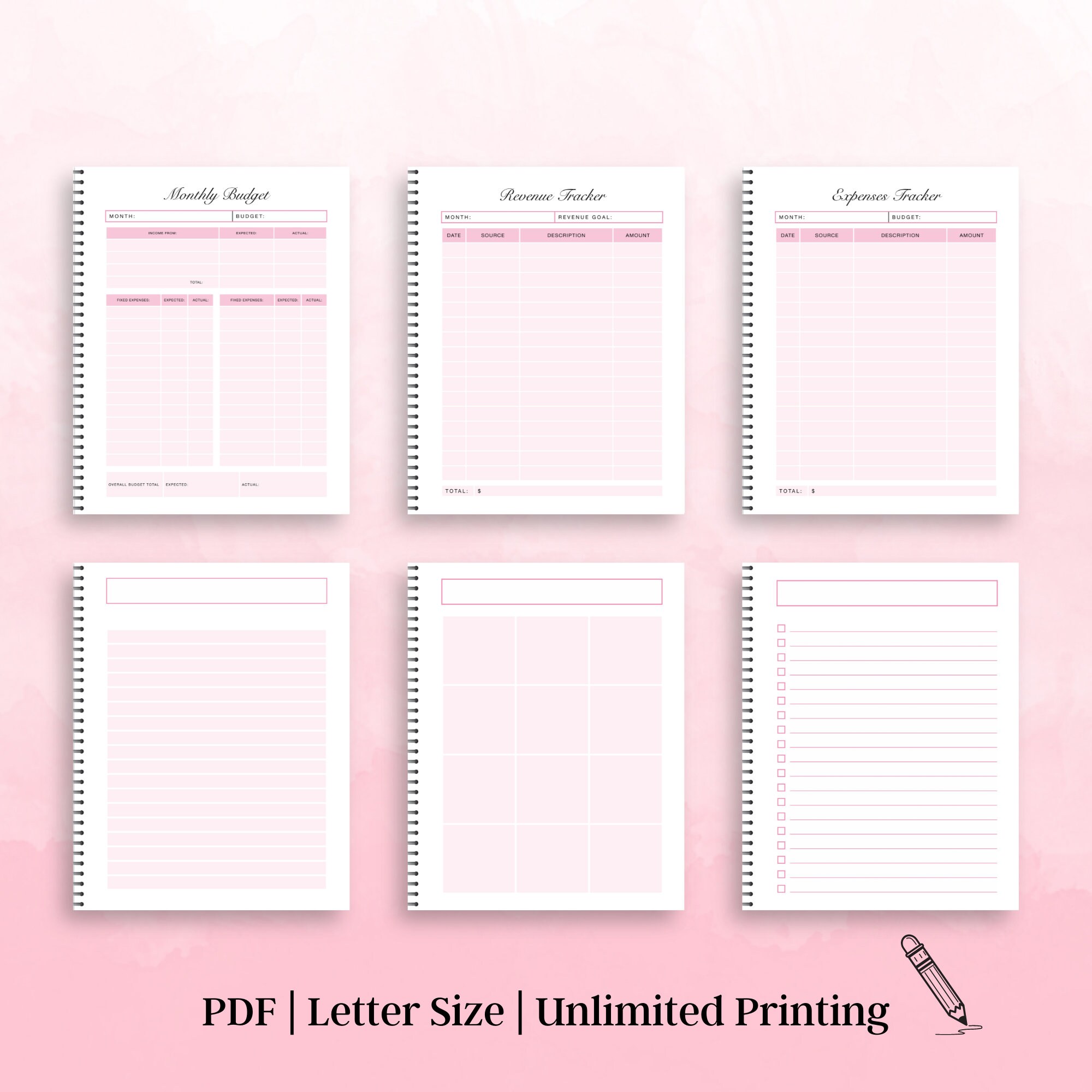 Pink Printable Planner, Undated Planner, Planner Inserts, Life ...