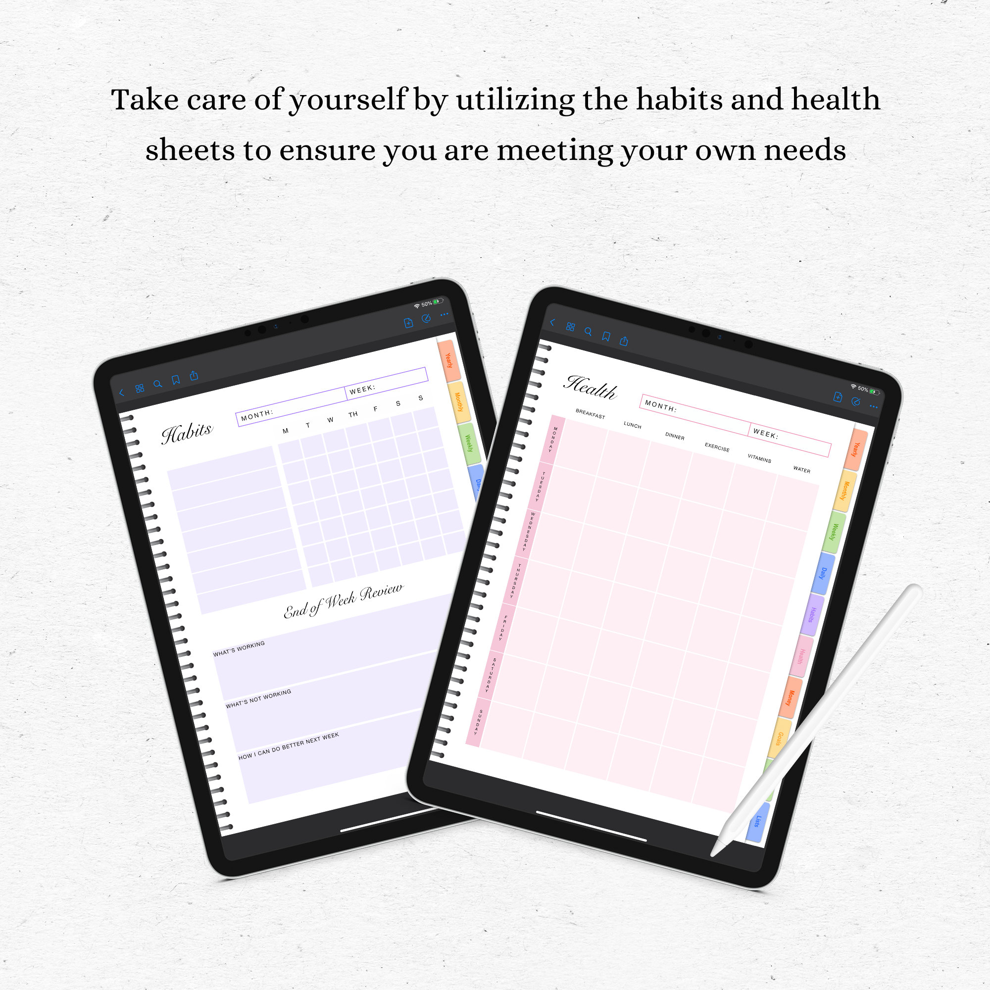 Rainbow Watercolor Digital Planner, iPad Planner, Undated Planner ...