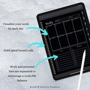 Black Starry Night Digital Planner, ACOTAR Inspired iPad Planner ...