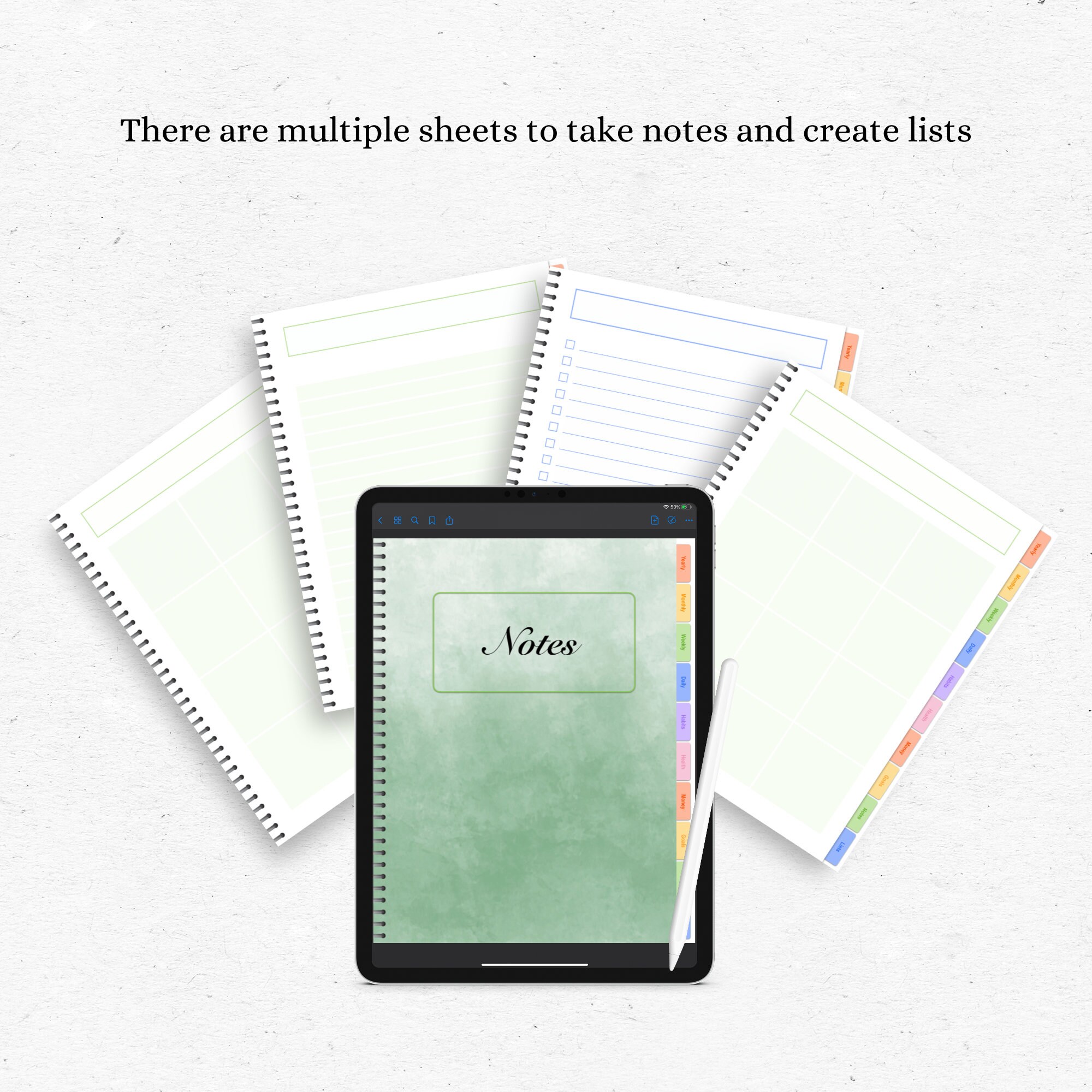 Rainbow Watercolor Digital Planner, iPad Planner, Undated Planner ...