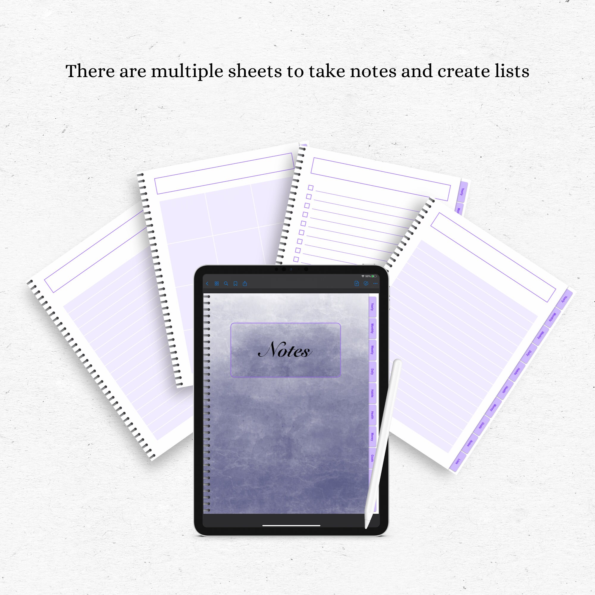 Classic Purple Watercolor Digital Planner iPad Planner - Etsy